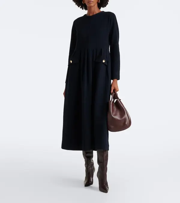Max Mara Wool And Cotton-blend Midi Dress