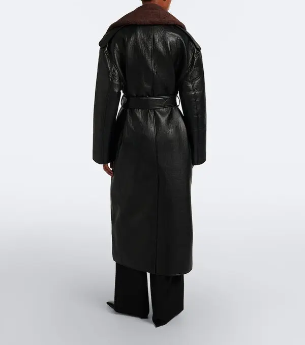 THE FRANKIE SHOP Edra Shearling-trimmed Wrap Coat