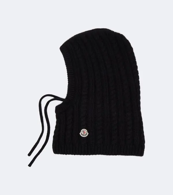 Moncler Cable-knit Alpaca And Wool-blend Balaclava - Black
