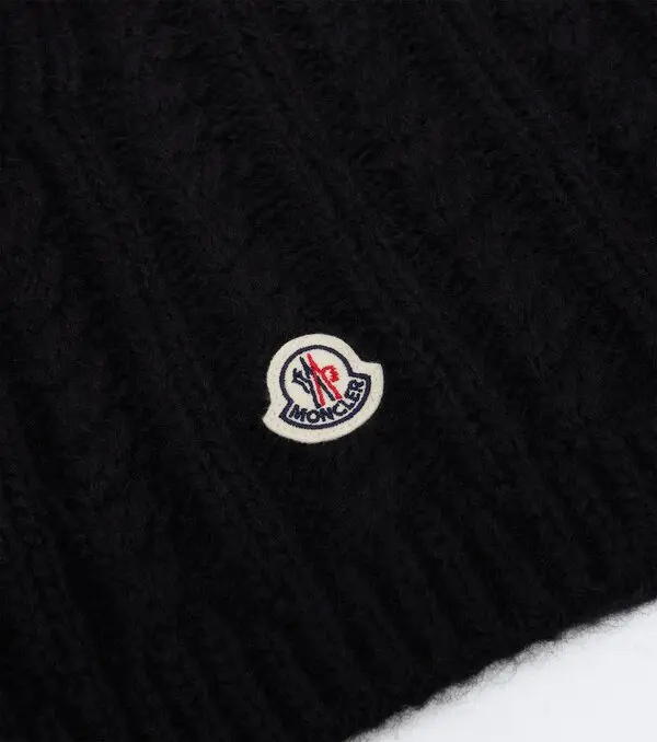 Moncler Cable-knit Alpaca And Wool-blend Balaclava - Black