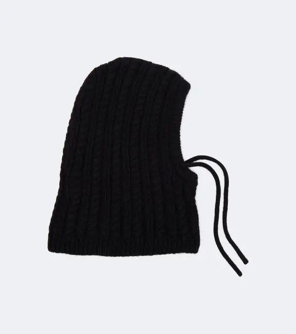 Moncler Cable-knit Alpaca And Wool-blend Balaclava - Black