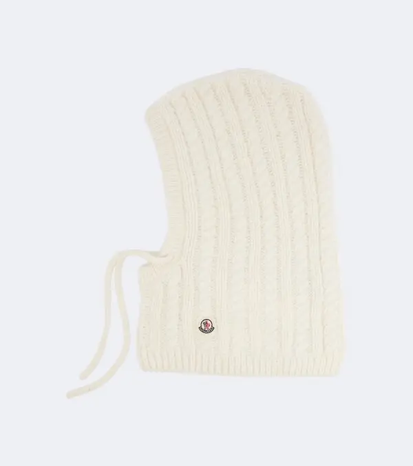 Moncler Cable-knit Alpaca And Wool-blend Balaclava - White