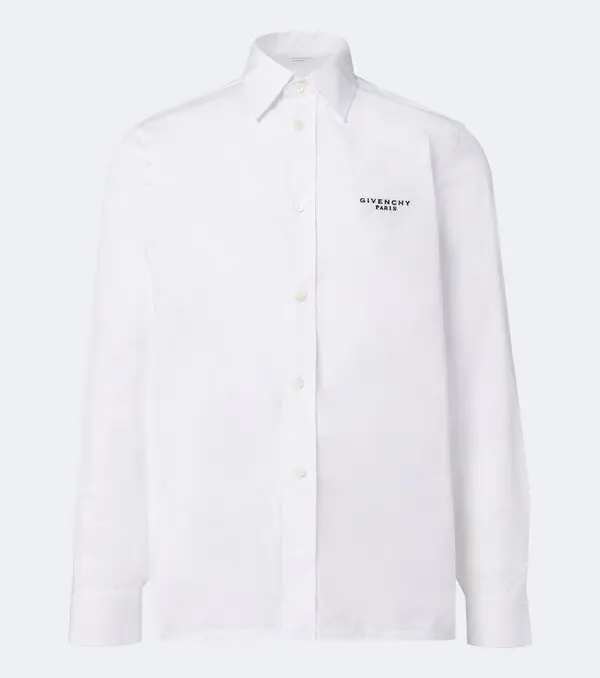 Givenchy Logo Embroidered Cotton Poplin Shirt