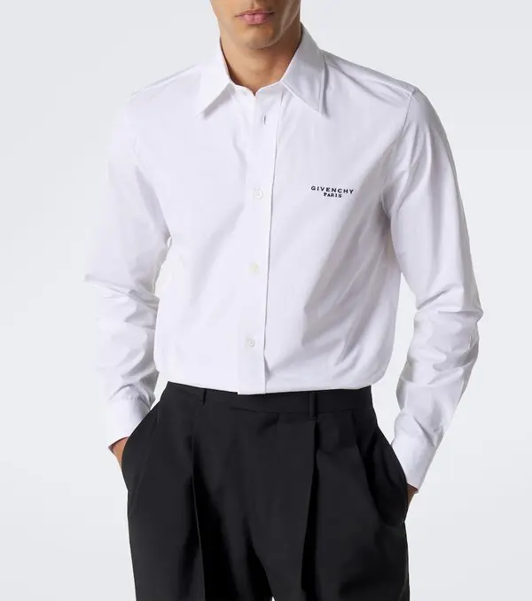 Givenchy Logo Embroidered Cotton Poplin Shirt