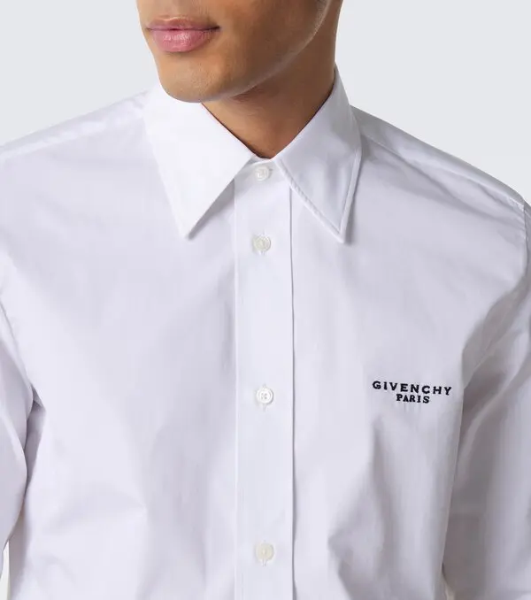 Givenchy Logo Embroidered Cotton Poplin Shirt