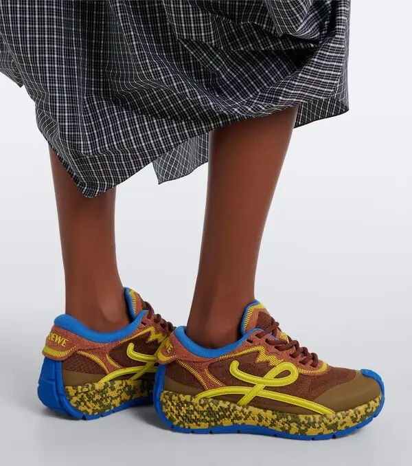 Loewe Pogo Colorblocked Mesh-trimmed Sneakers