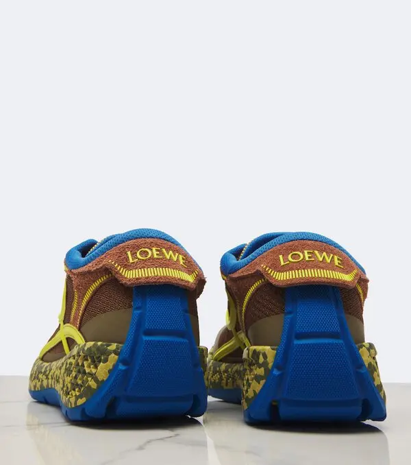 Loewe Pogo Colorblocked Mesh-trimmed Sneakers