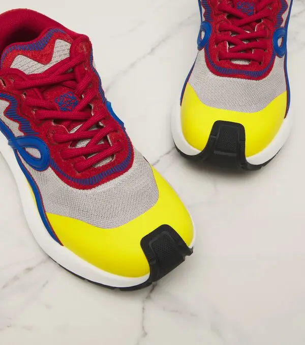 Loewe Pogo Colorblocked Mesh-trimmed Sneakers - Multicoloured