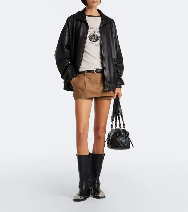 Paris Texas Roxy Embellished Leather Biker Boots - Black