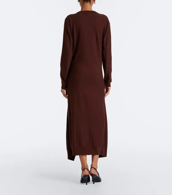 LEMAIRE Deconstructed Wool-blend Midi Dress