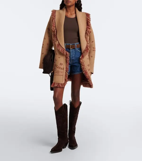 Alanui Bandana Jacquard Cashmere Cardigan