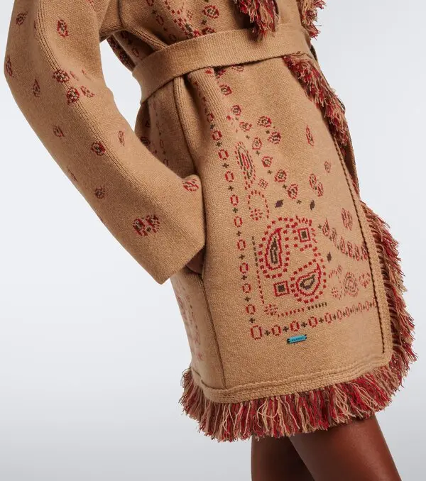 Alanui Bandana Jacquard Cashmere Cardigan