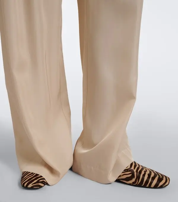 Veronica Beard Narcisa Zebra-print Calf Hair Mules