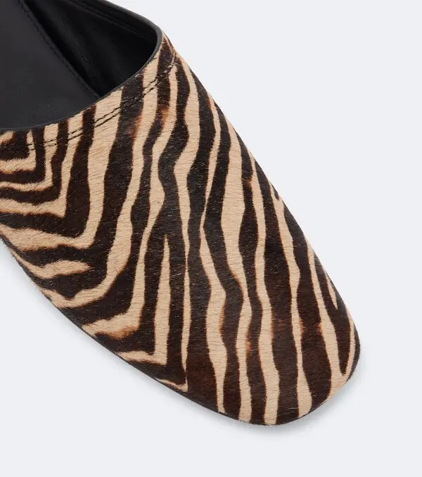 Veronica Beard Narcisa Zebra-print Calf Hair Mules