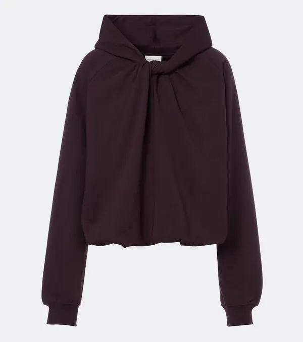 Dries Van Noten Hooded Cotton Jersey Sweatshirt - Purple