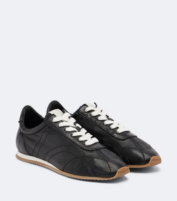 TOTEME Flex Leather Sneakers - Black
