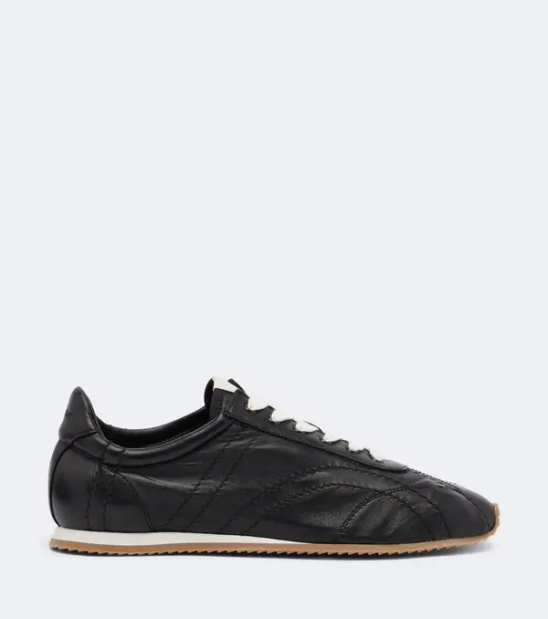 TOTEME Flex Leather Sneakers - Black