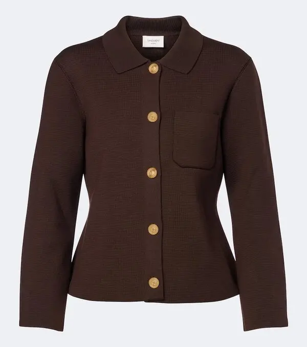 Saint Laurent Knitted Wool Cardigan