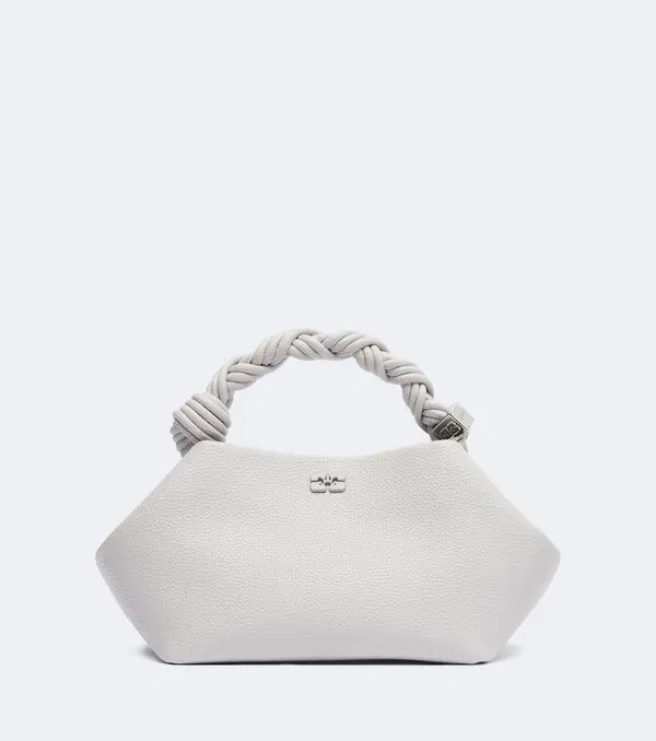 GANNI Bou Mini Leather Top-handle Bag - Grey