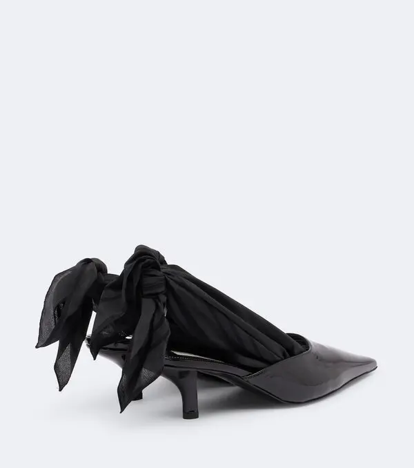 TOTEME Scarf Patent Leather Slingback Pumps