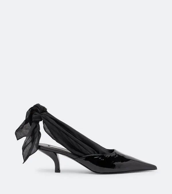 TOTEME Scarf Patent Leather Slingback Pumps