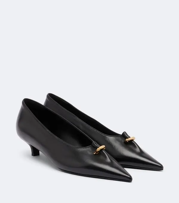 TOTEME Embellished Leather Pumps - Black