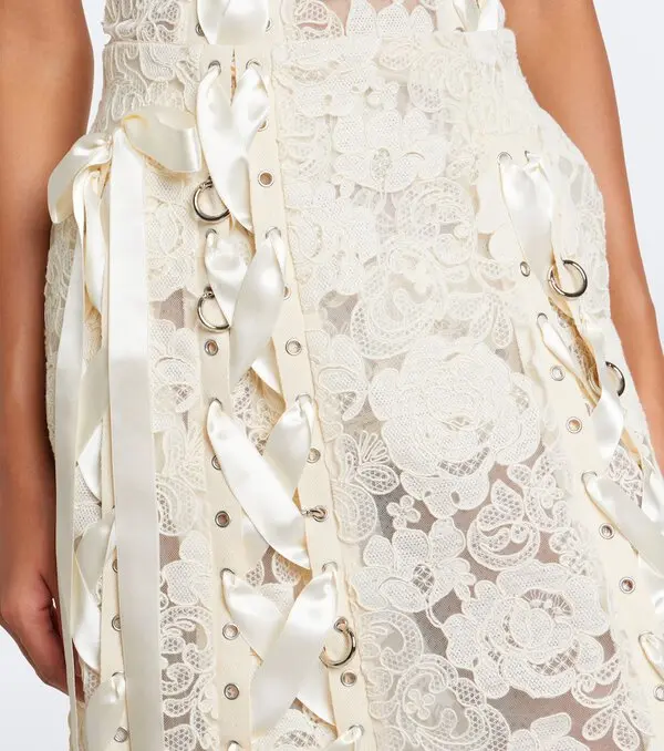 Simone Rocha Bow-detail Lace Midi Skirt