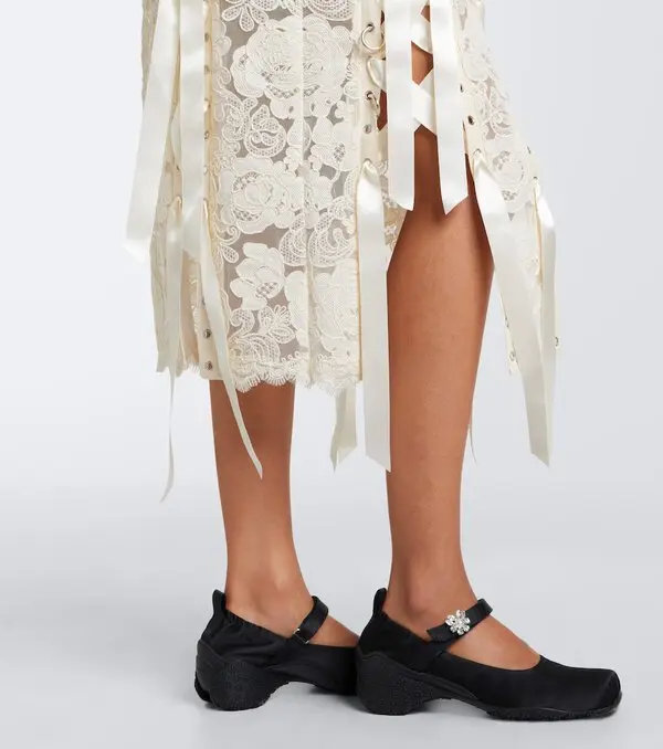 Simone Rocha Bow-detail Lace Midi Skirt