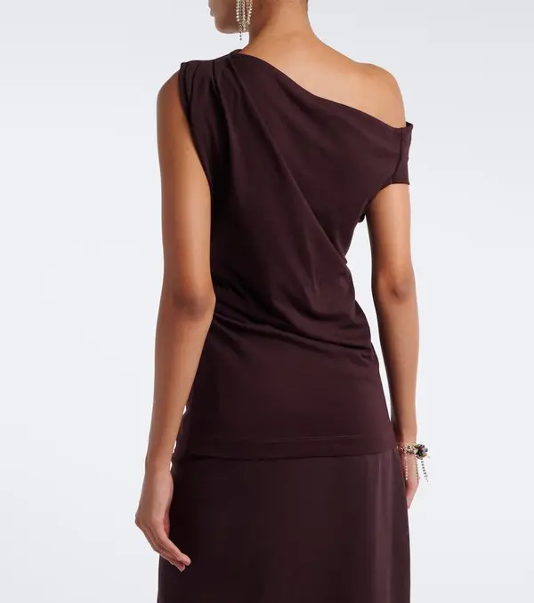 Dries Van Noten Asymmetric Cotton Jersey Top