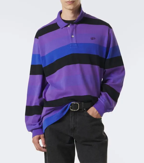 ERL Striped Cotton Jersey Polo Shirt