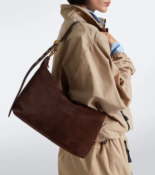 Miu Miu Spirit Suede Shoulder Bag