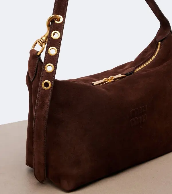 Miu Miu Spirit Suede Shoulder Bag