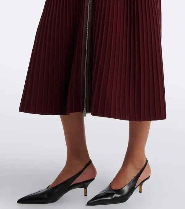 Simkhai Ismelle Belted Ribbed-knit Shirt Dress - Burgundy