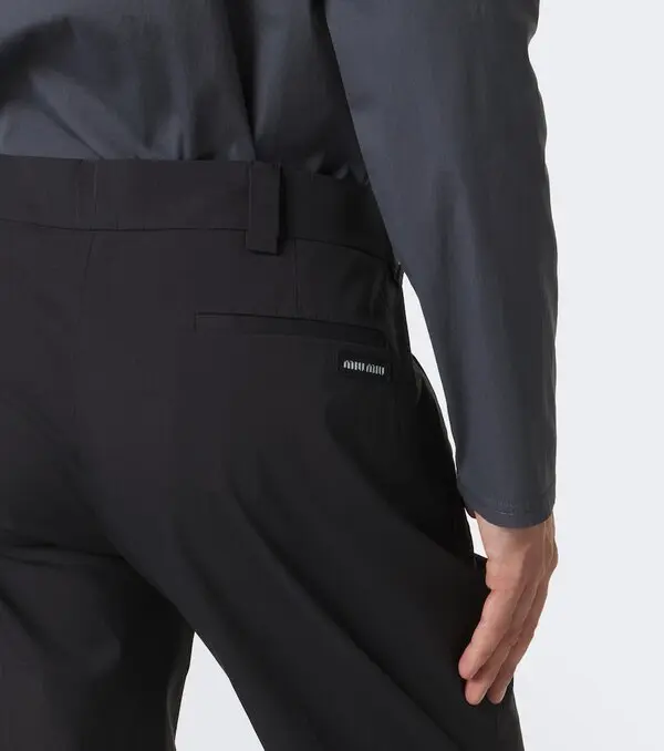 Miu Miu Cotton-blend Poplin Straight Pants