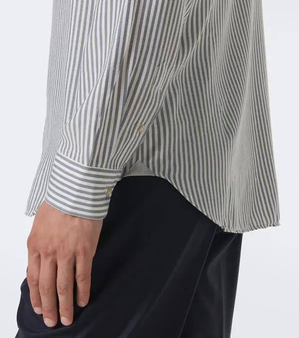 Eleventy Striped Twill Shirt - Blue