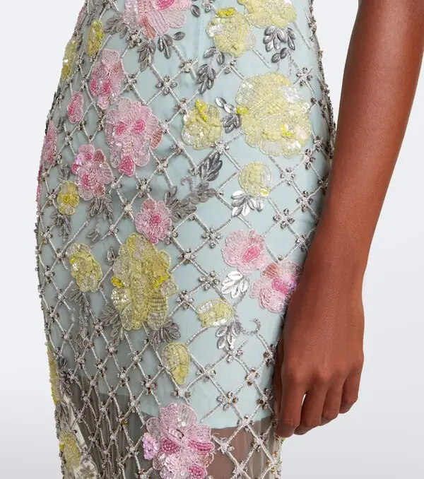LA FUORI Embellished Midi Dress