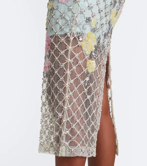 LA FUORI Embellished Midi Dress