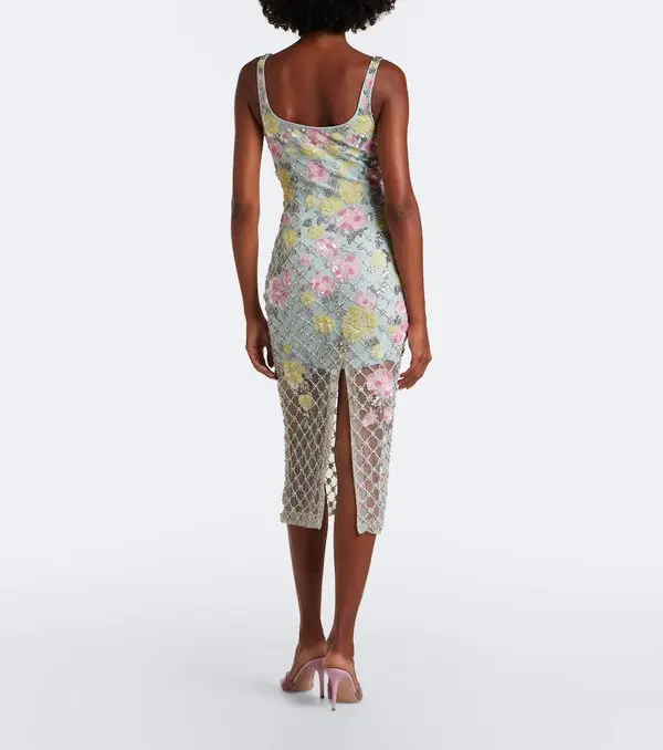 LA FUORI Embellished Midi Dress