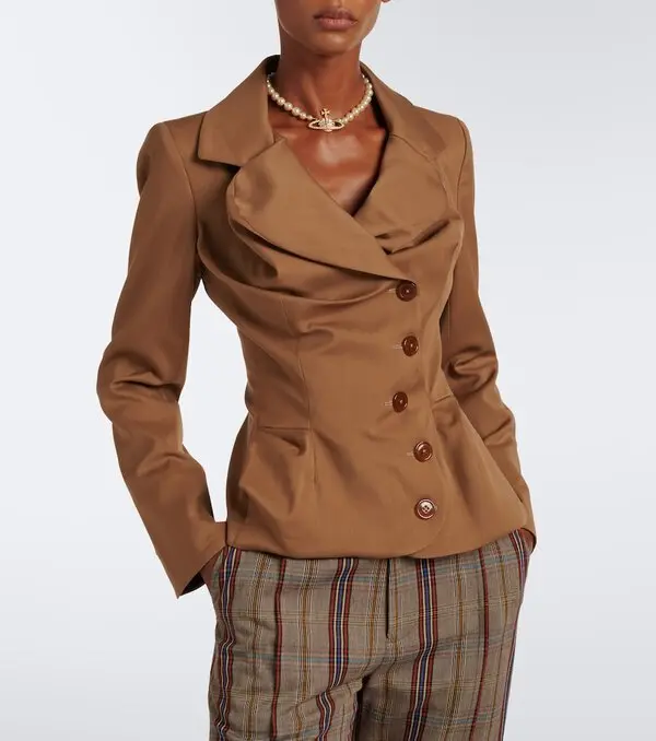 VIVIENNE WESTWOOD Draped Peplum Virgin Wool Jacket