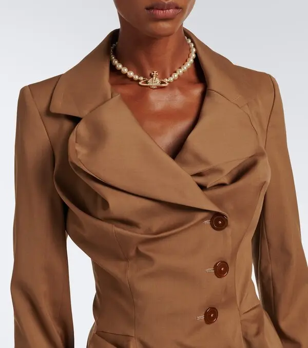 VIVIENNE WESTWOOD Draped Peplum Virgin Wool Jacket