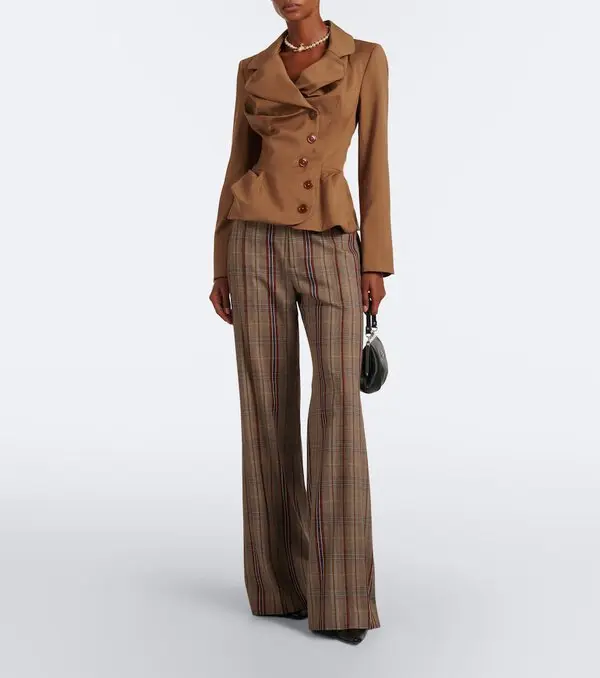 VIVIENNE WESTWOOD Draped Peplum Virgin Wool Jacket