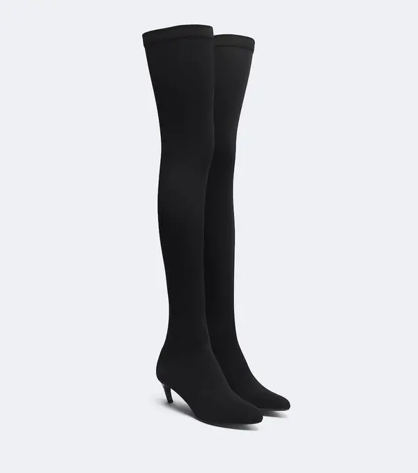 Victoria Beckham Harlow Jersey Over-the-knee Boots - Black