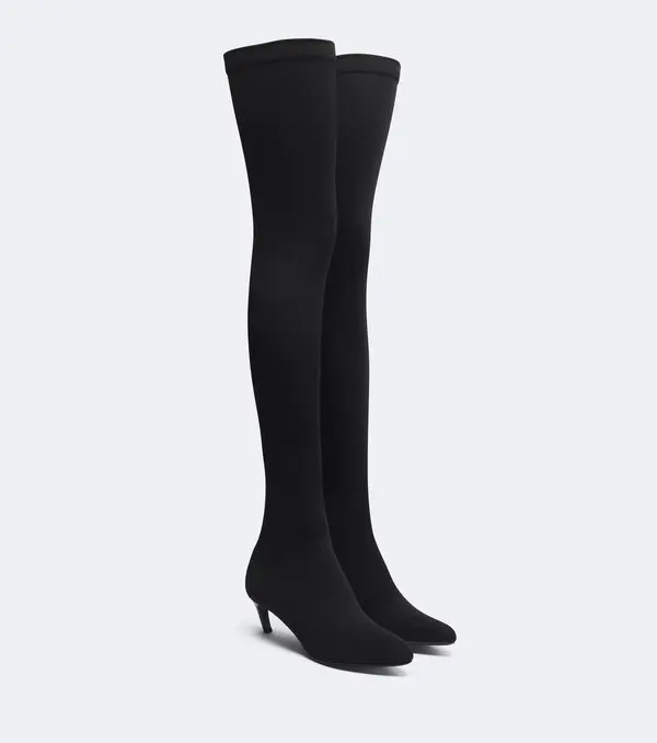Victoria Beckham Harlow Jersey Over-the-knee Boots - Black