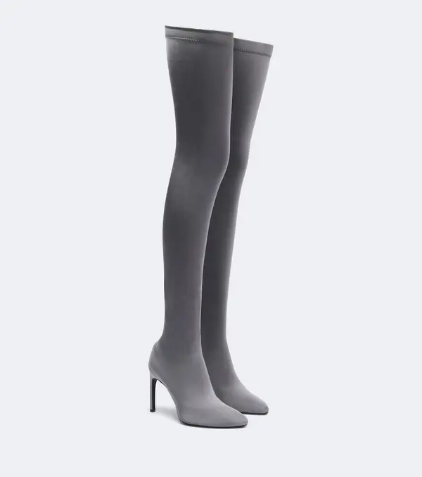 Victoria Beckham Harlow Jersey Over-the-knee Boots - Grey