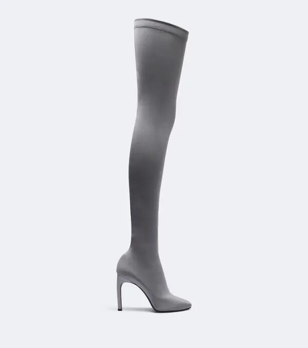 Victoria Beckham Harlow Jersey Over-the-knee Boots - Grey