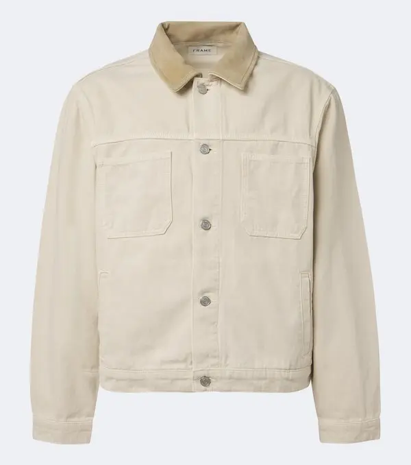 FRAME Suede-trimmed Cotton Field Jacket