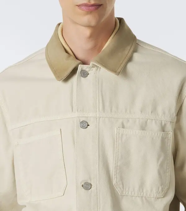 FRAME Suede-trimmed Cotton Field Jacket