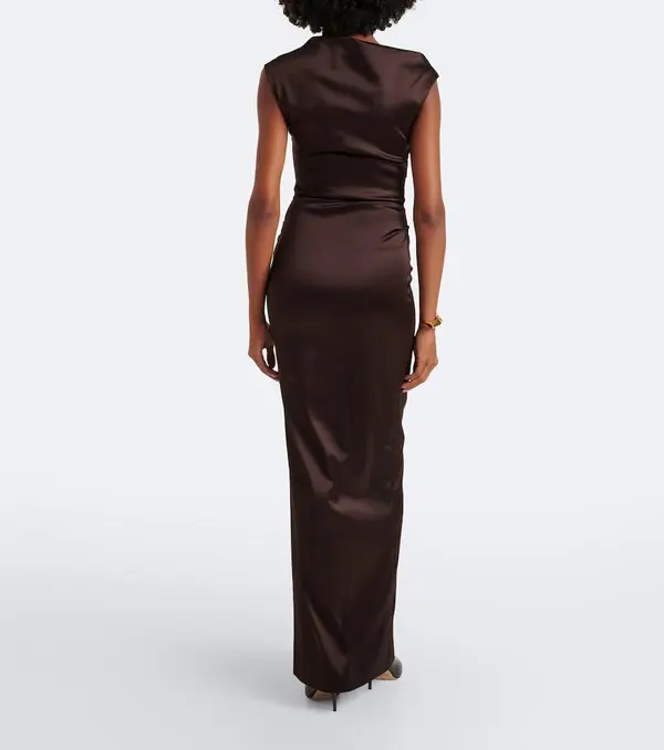 Max Mara Satin Cocktail Dress - Brown