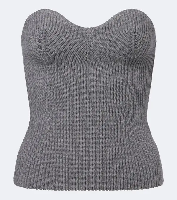 JIL SANDER Wool-blend Bustier Top