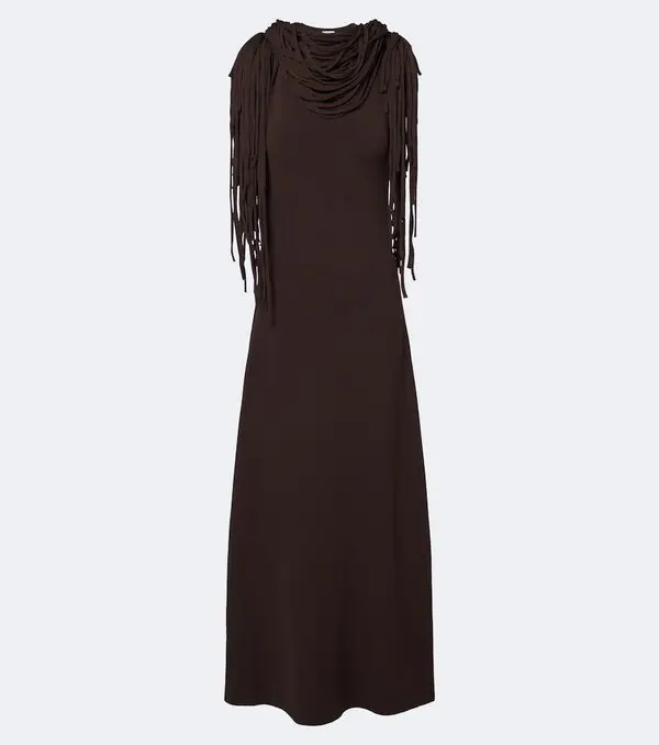 Altuzarra Fringed Jersey Maxi Dress - Brown